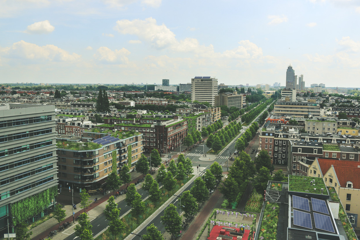 Asfalt-as van Wibautstraat naar IJtunnel wordt groene oase | Het Parool