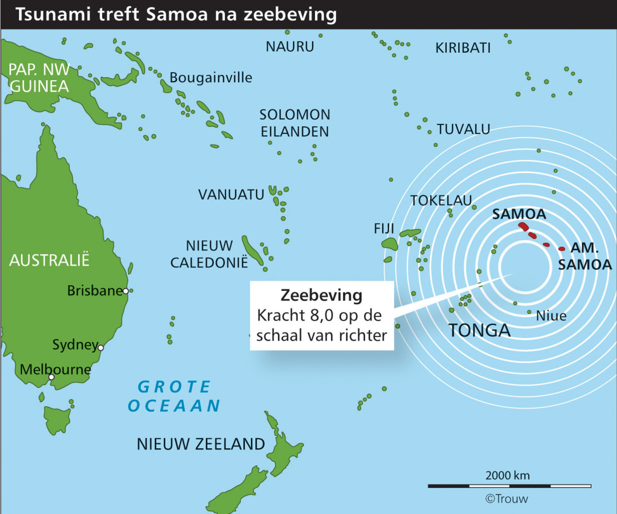 Tsunami veroorzaakt ramp op Samoa | Trouw